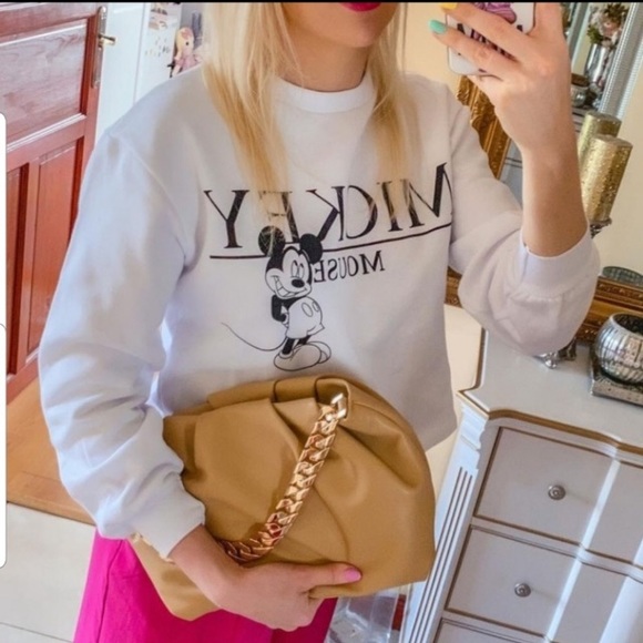 Zara | Tops | Zara Trf White Mickey Mouse Disney Sweatshirt | Poshmark